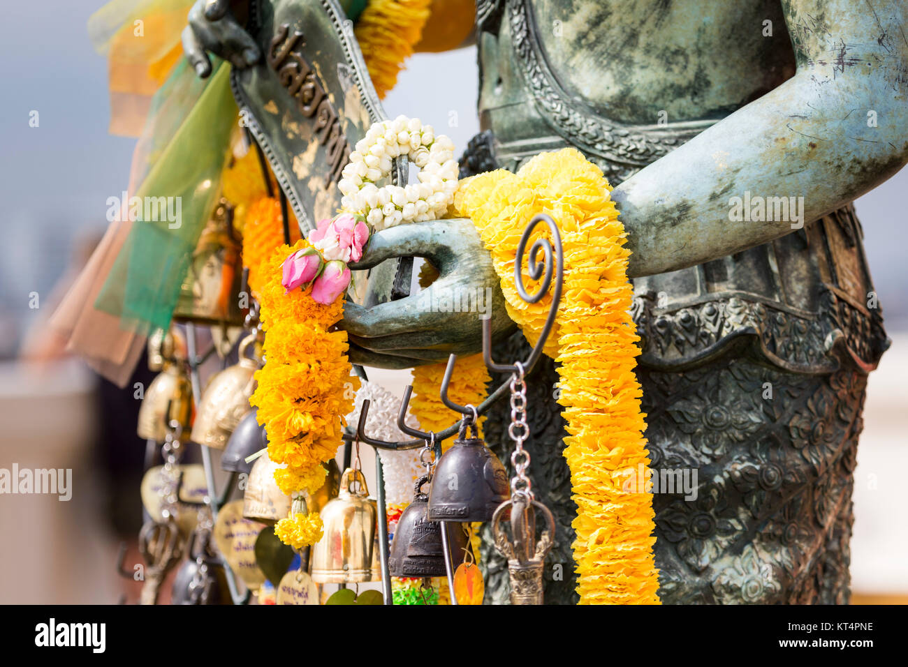 The Stupa at the top of Wat Saket, also known as the Golden Mount, in the historic district of ...