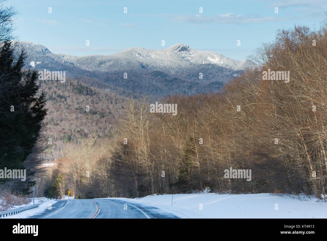 A view of Snowy Mountain from New York State Route 30 in the Adirondack ...