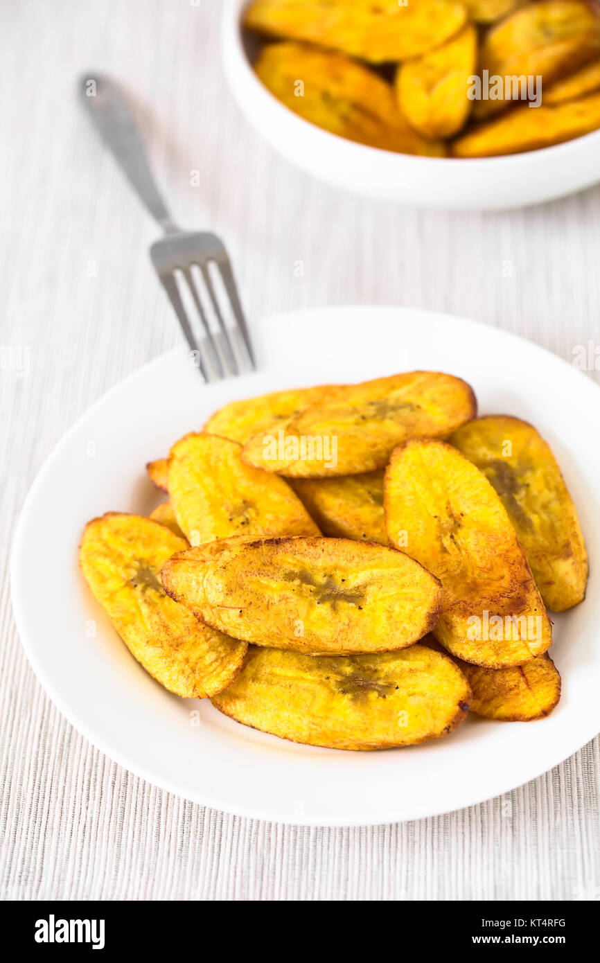 Fried Ripe Plantain Slices Stock Photo - Alamy