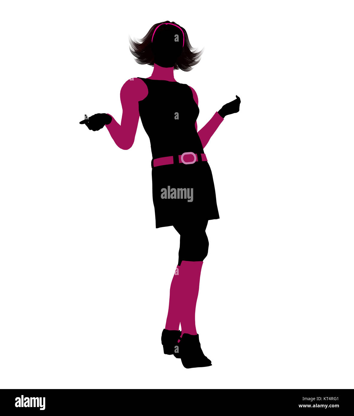 Go go dancer silhouette on a white background Stock Photo - Alamy