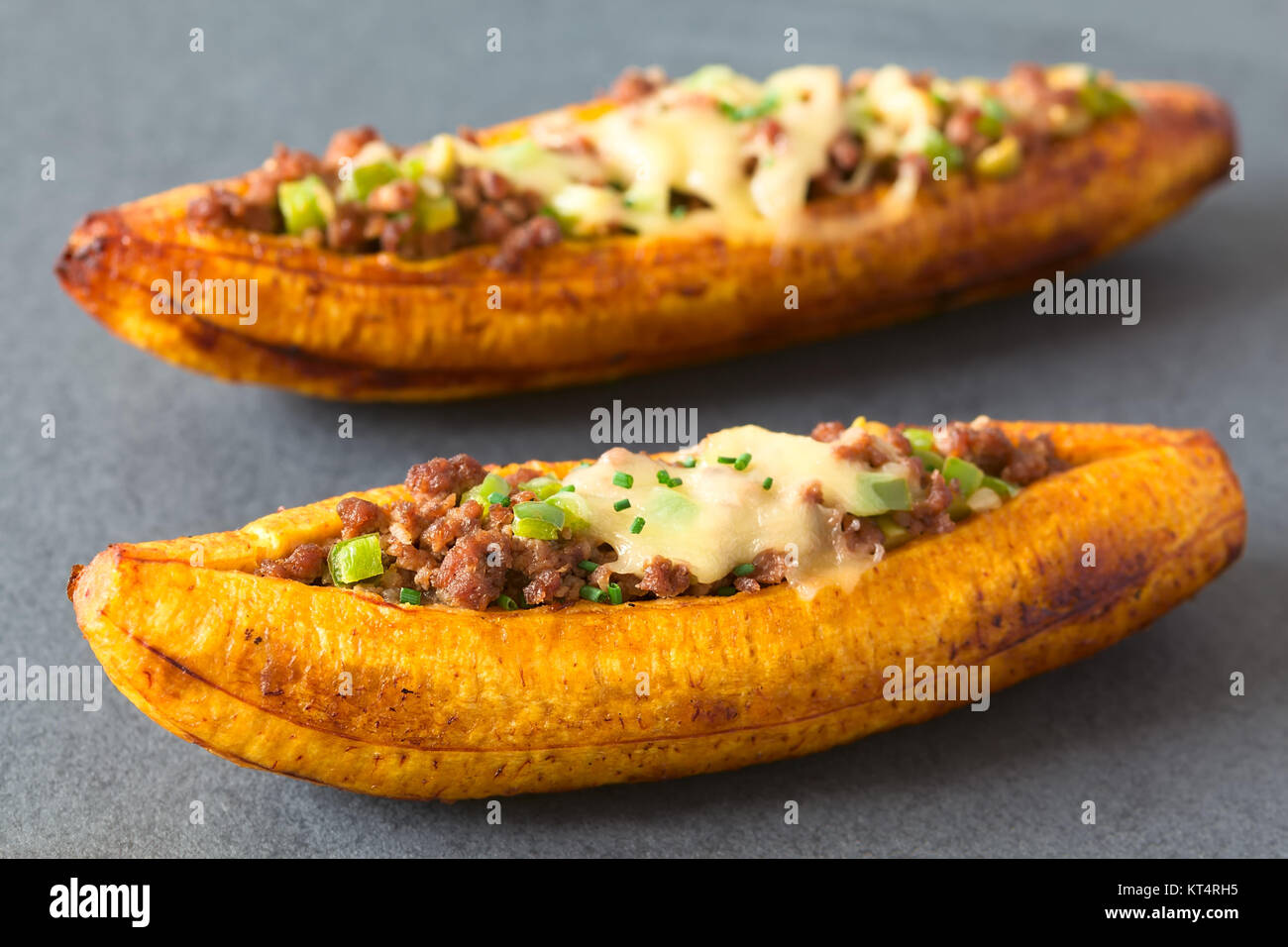 Stuffed Baked Ripe Plantain Stock Photo - Alamy