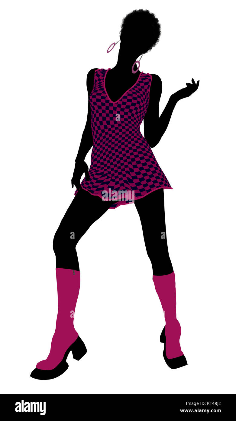 African American go go dancer silhouette on a white background Stock ...