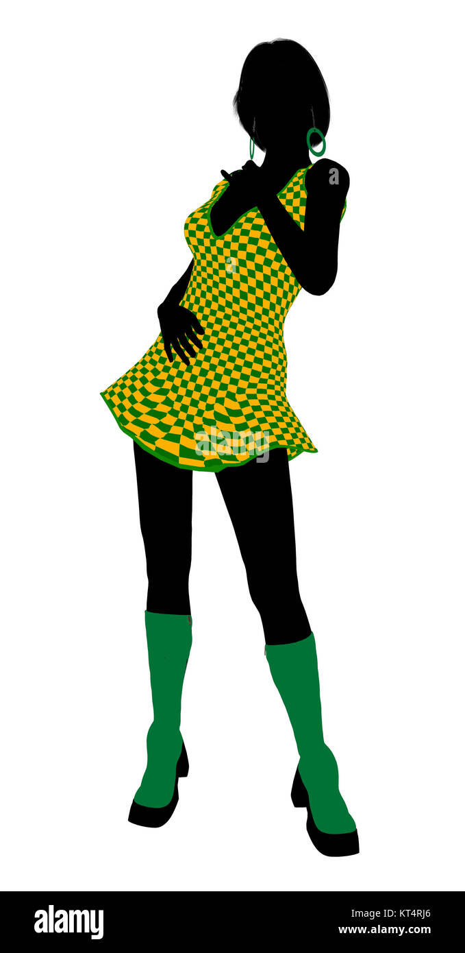 Go go dancer silhouette on a white background Stock Photo - Alamy