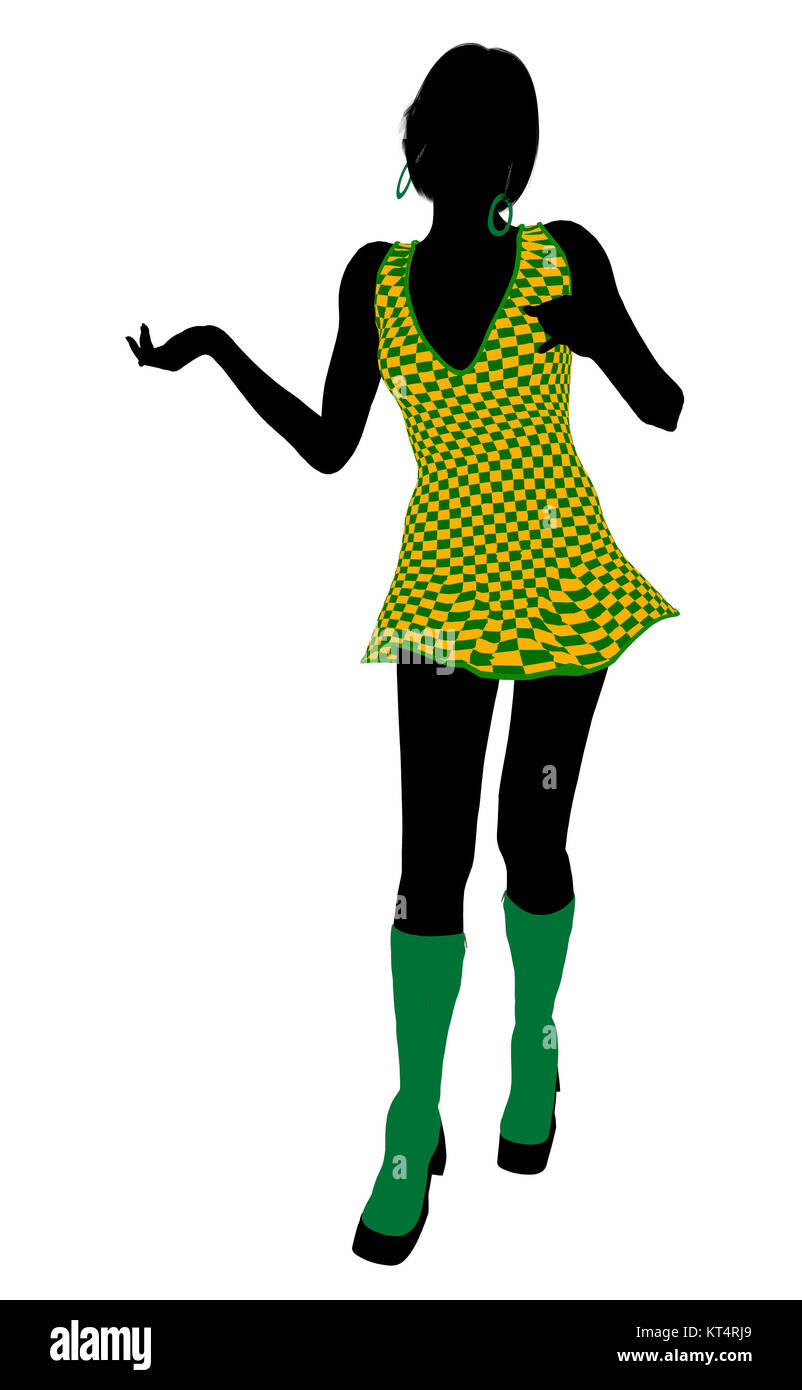 Go go dancer silhouette on a white background Stock Photo - Alamy