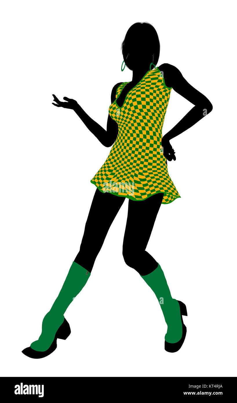 Go go dancer silhouette on a white background Stock Photo - Alamy