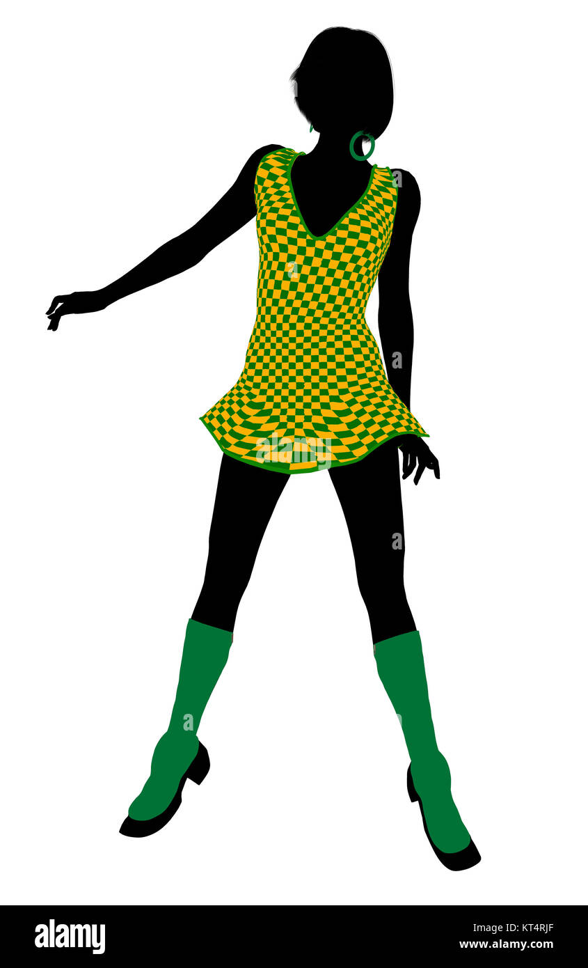 Go go dancer silhouette on a white background Stock Photo - Alamy