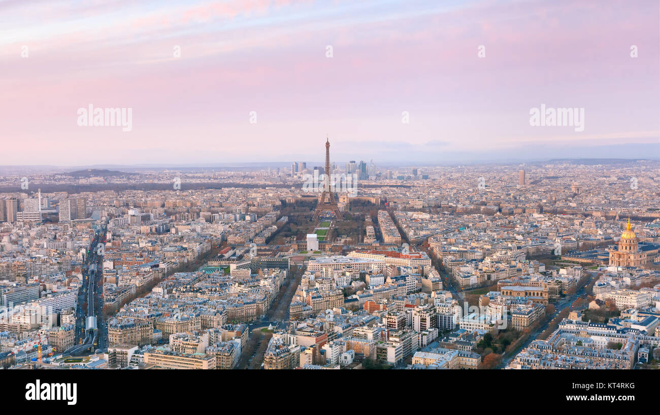 Aerial night view of Paris, France Stock Photo - Alamy