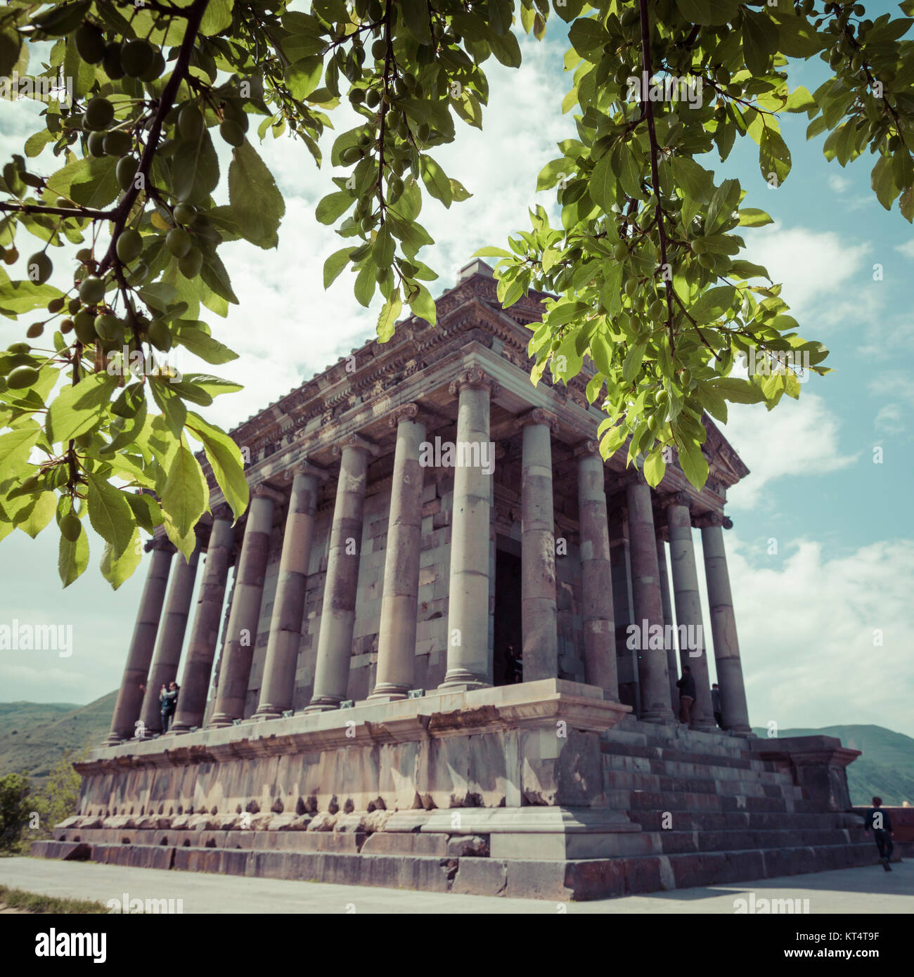 Ancient Garni pagan Temple, the hellenistic temple in Armenia Stock ...