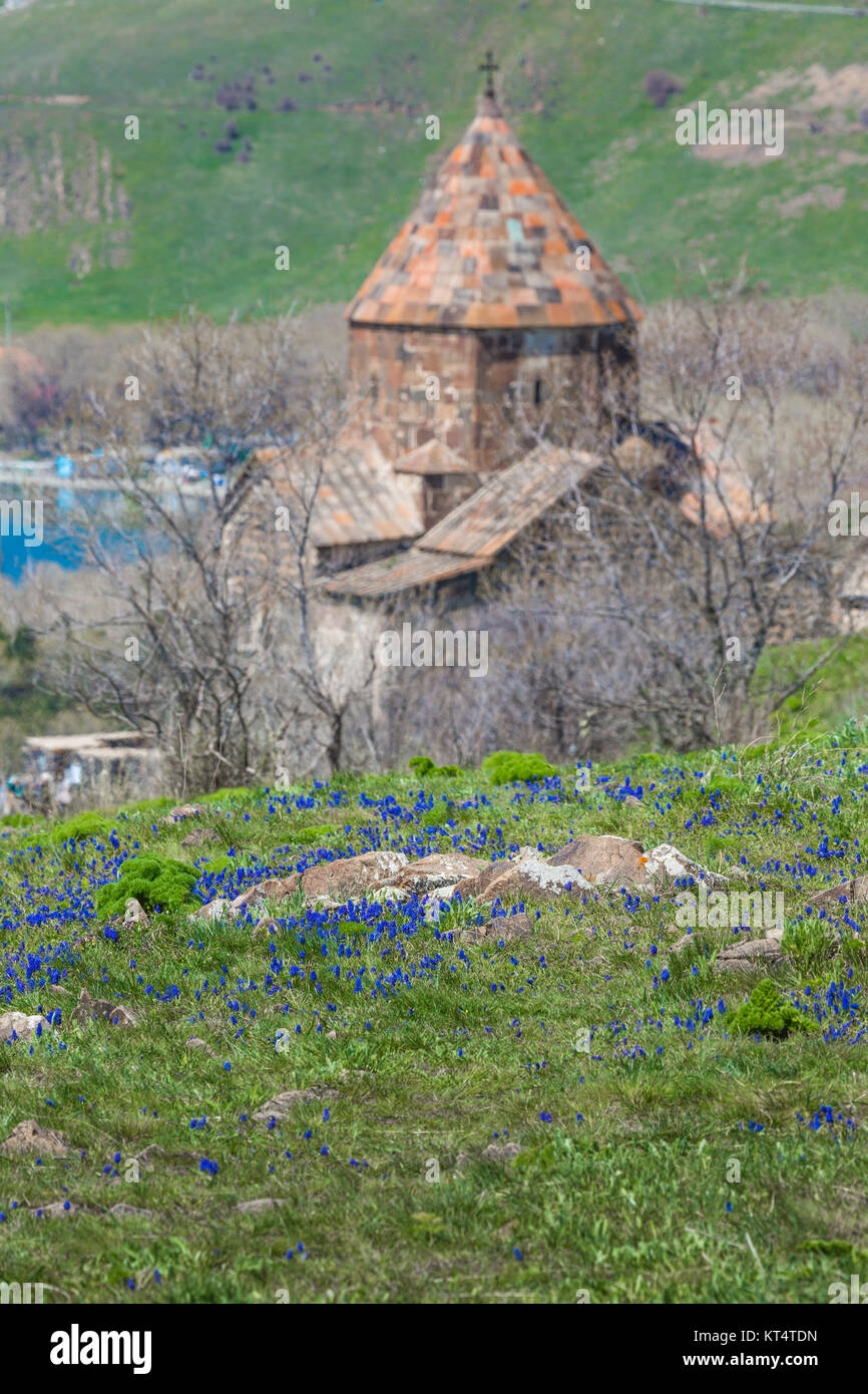 The 9th century Armenian monastery of Sevanavank at lake Sevan Stock ...