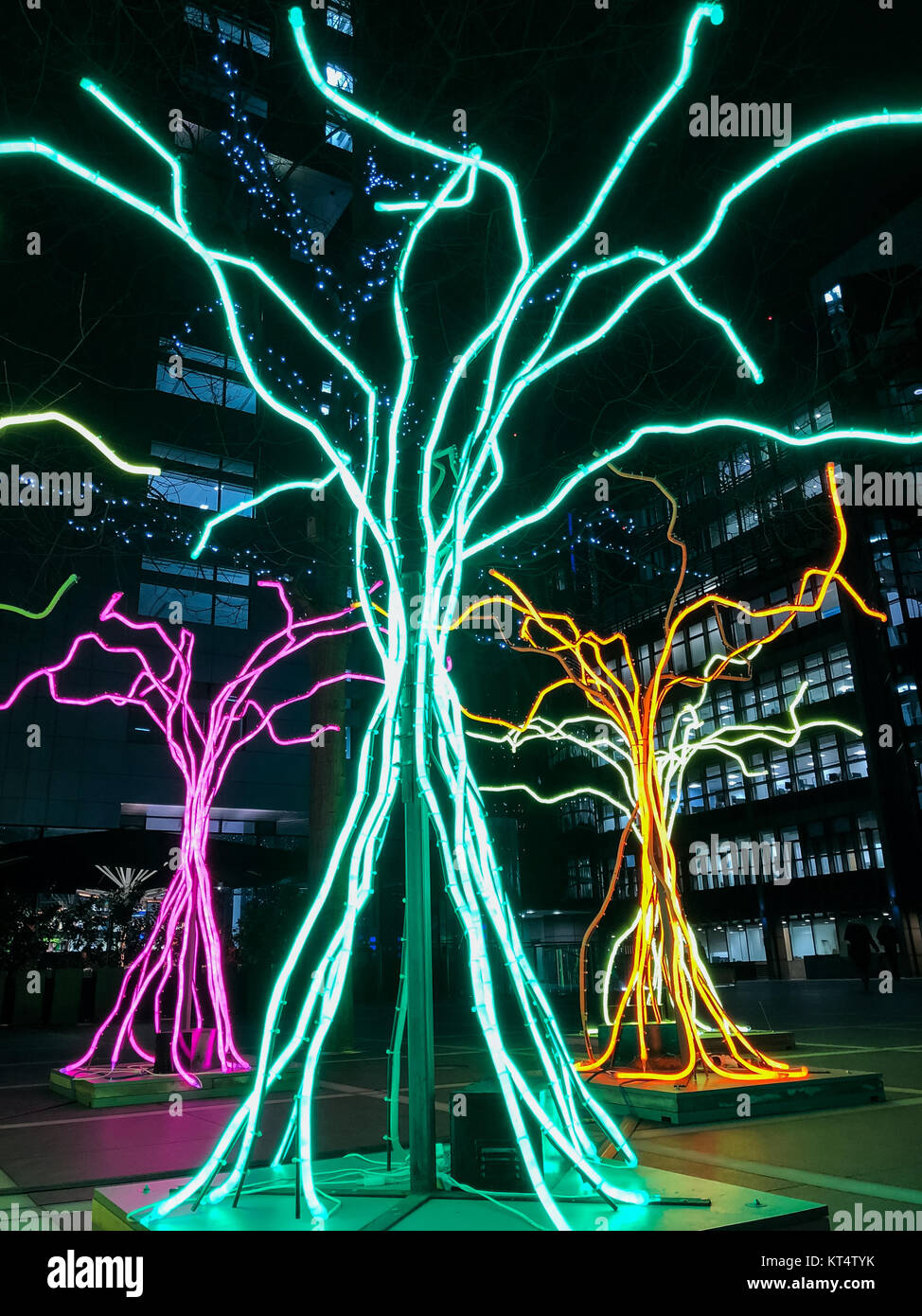 Lumen, Light Traces series by David Ogle, Broadgate Square, London Stock Photo - Alamy