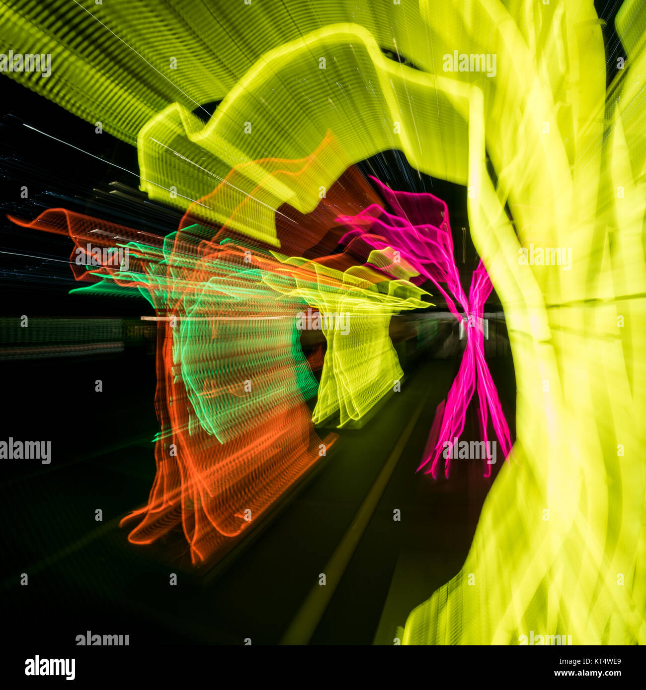 Lumen, Light Traces series by David Ogle, Broadgate Square, London Stock Photo - Alamy