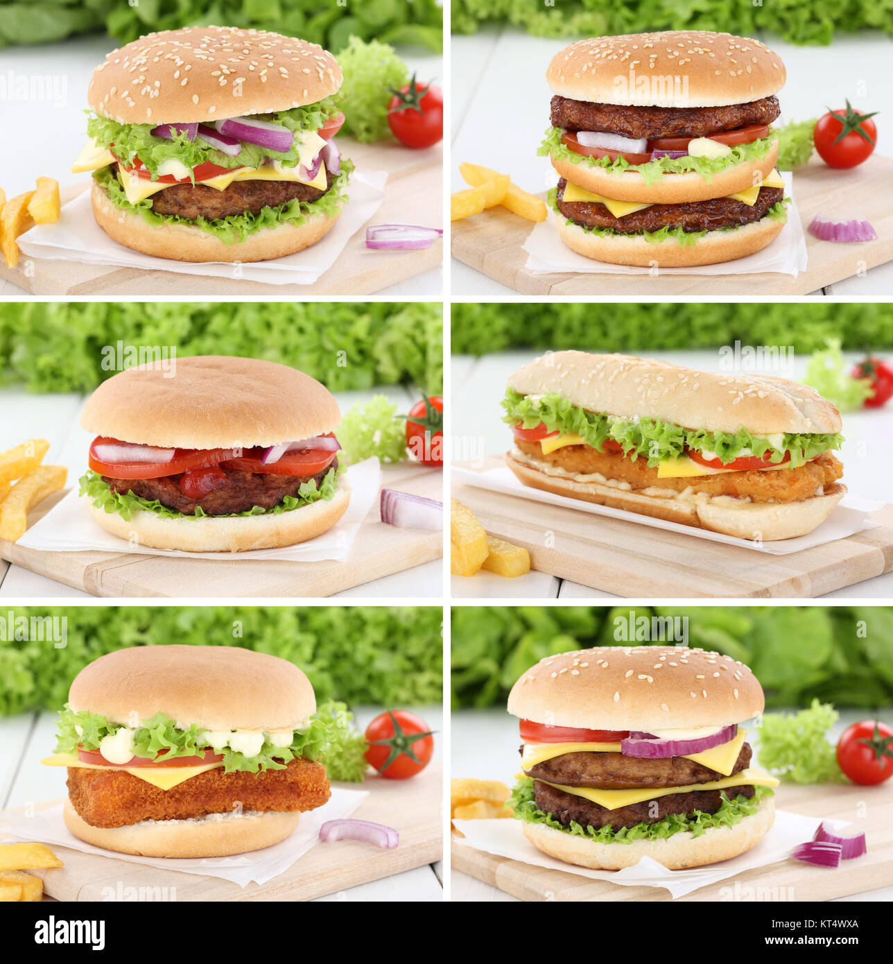 Burger sandwich collage food hi-res stock photography and images - Alamy