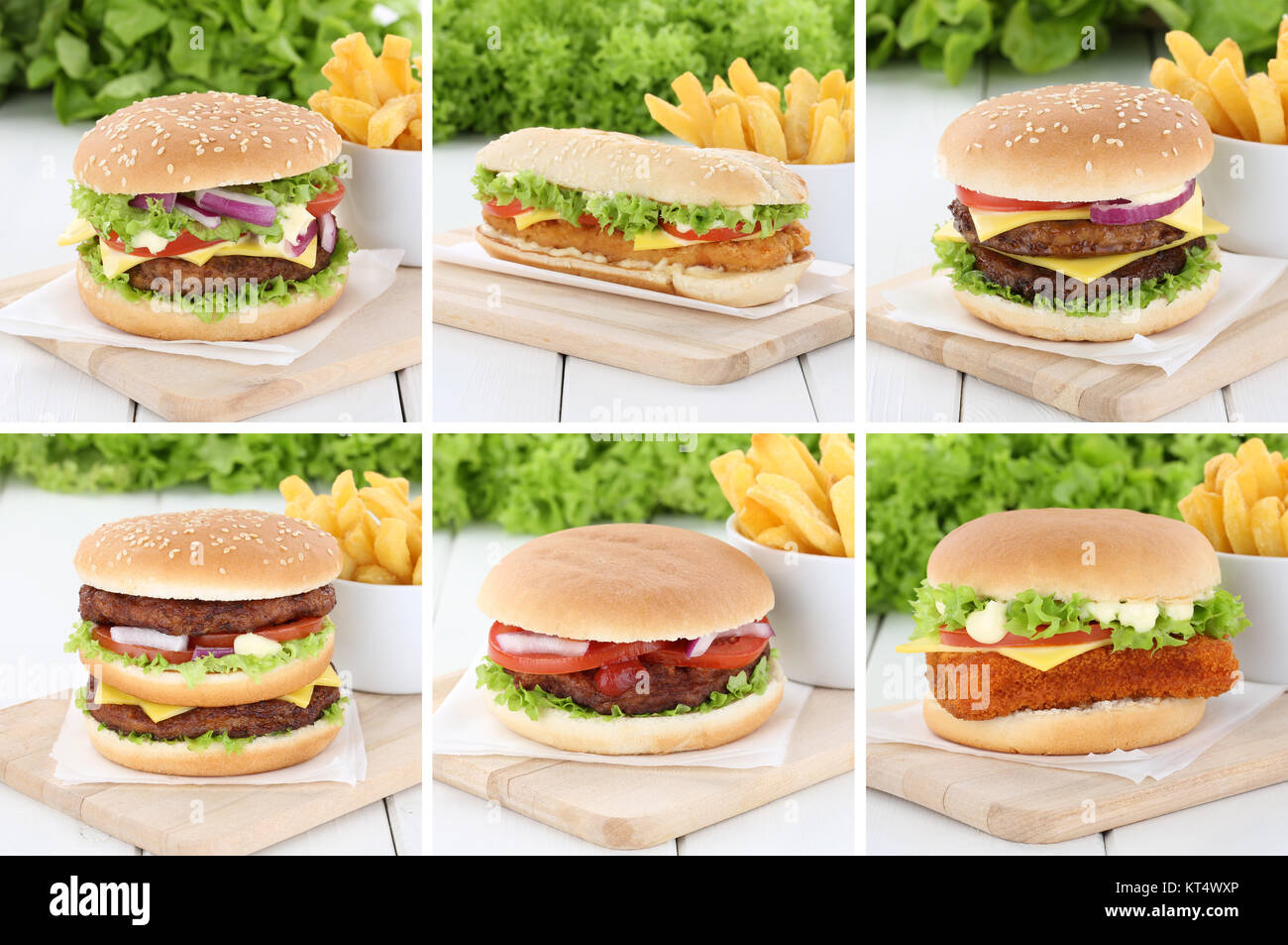 Burger sandwich collage food hi-res stock photography and images - Alamy