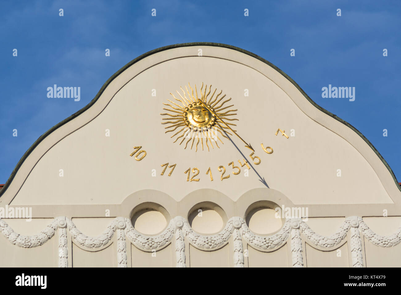 sundial on a house facade Stock Photo - Alamy