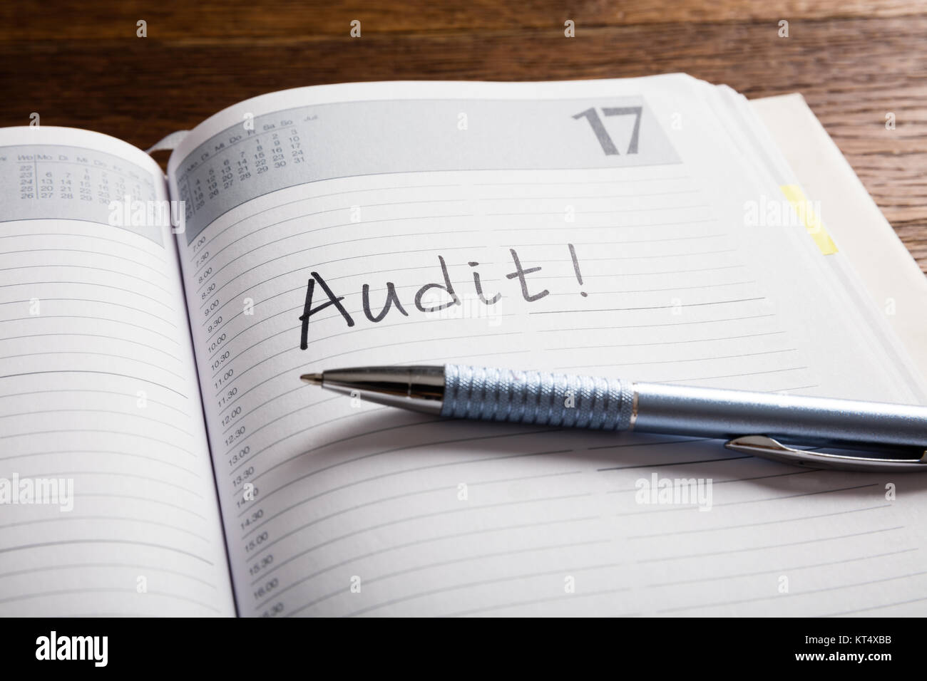 An Audit Concept In Diary Stock Photo - Alamy