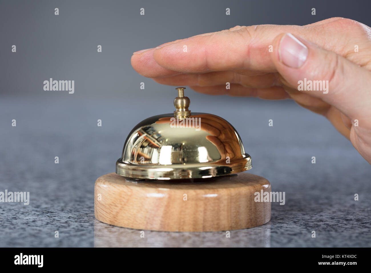 Person Hand Ringing Service Bell Stock Photo - Alamy