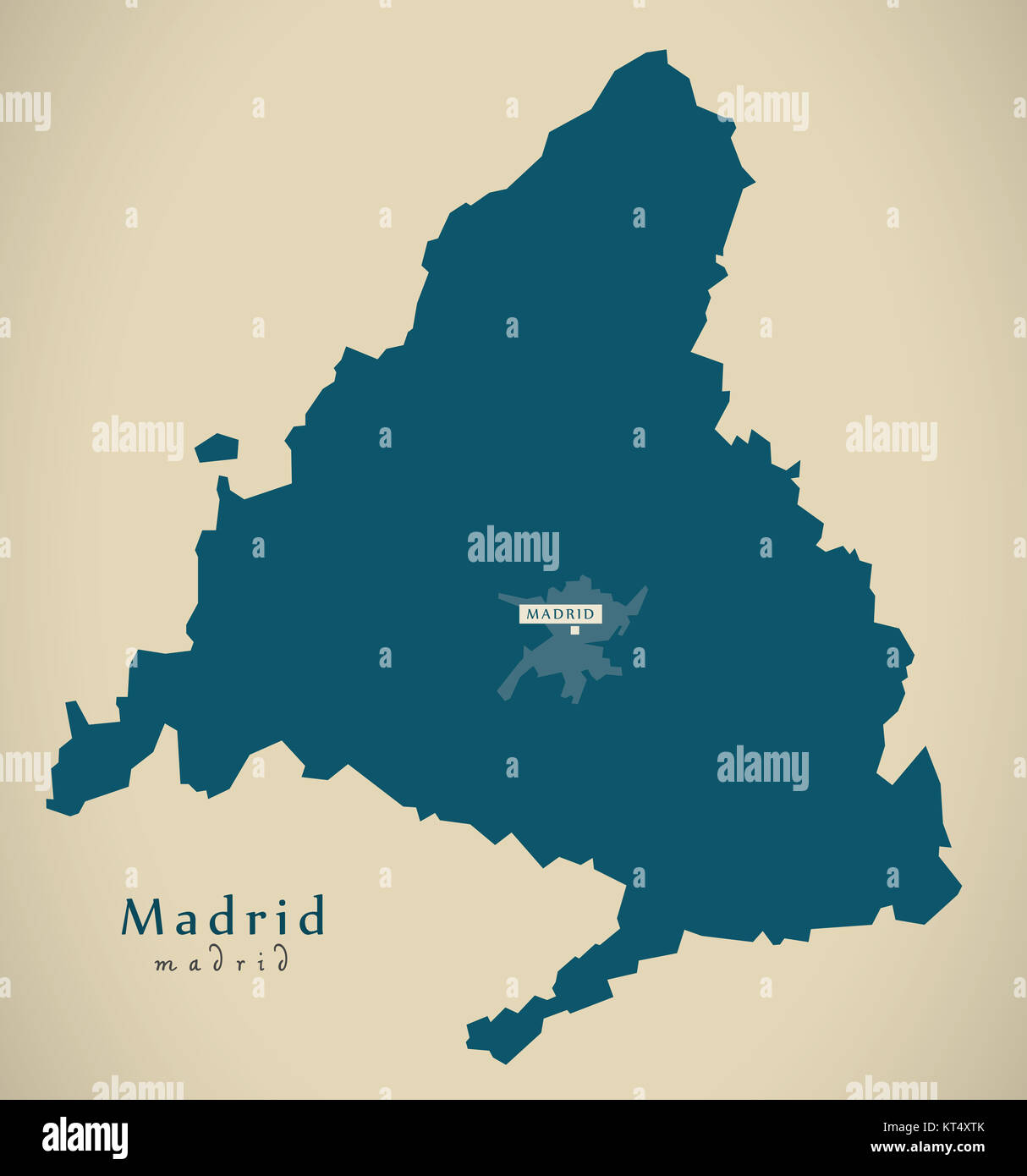Modern Map - Madrid Spain ES illustration Stock Photo - Alamy