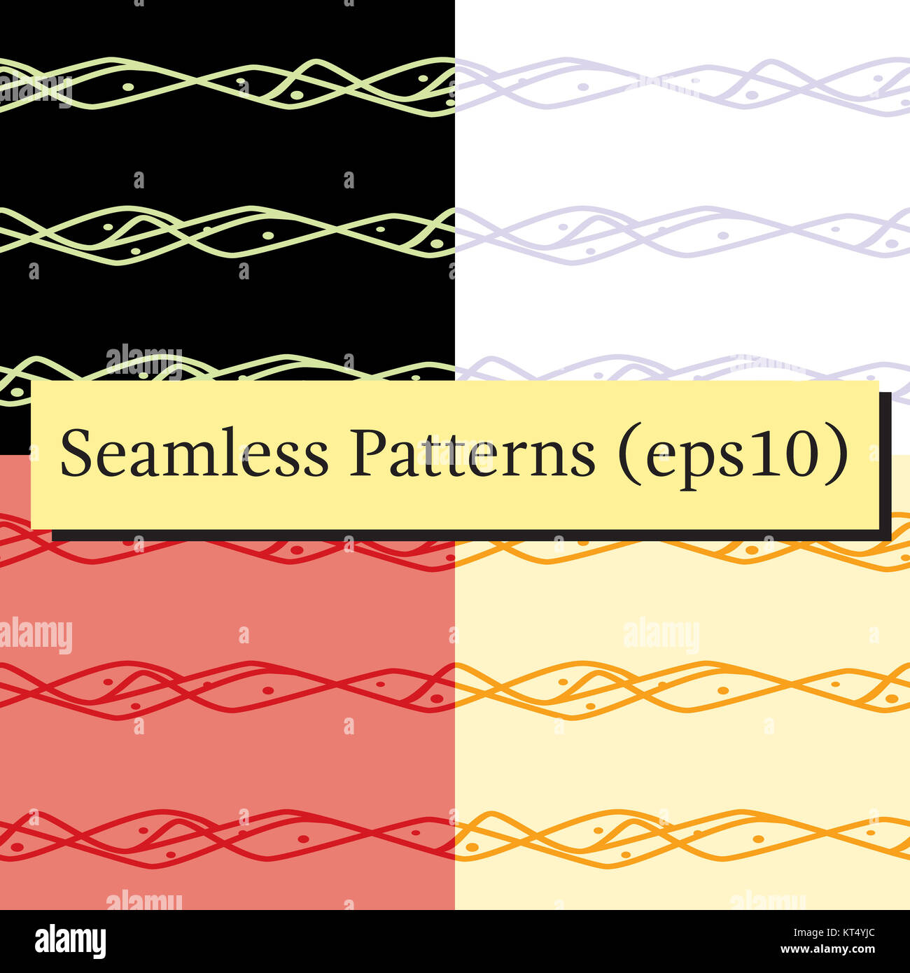 Seamless abstract horizontal lines pattern background set Stock Photo ...