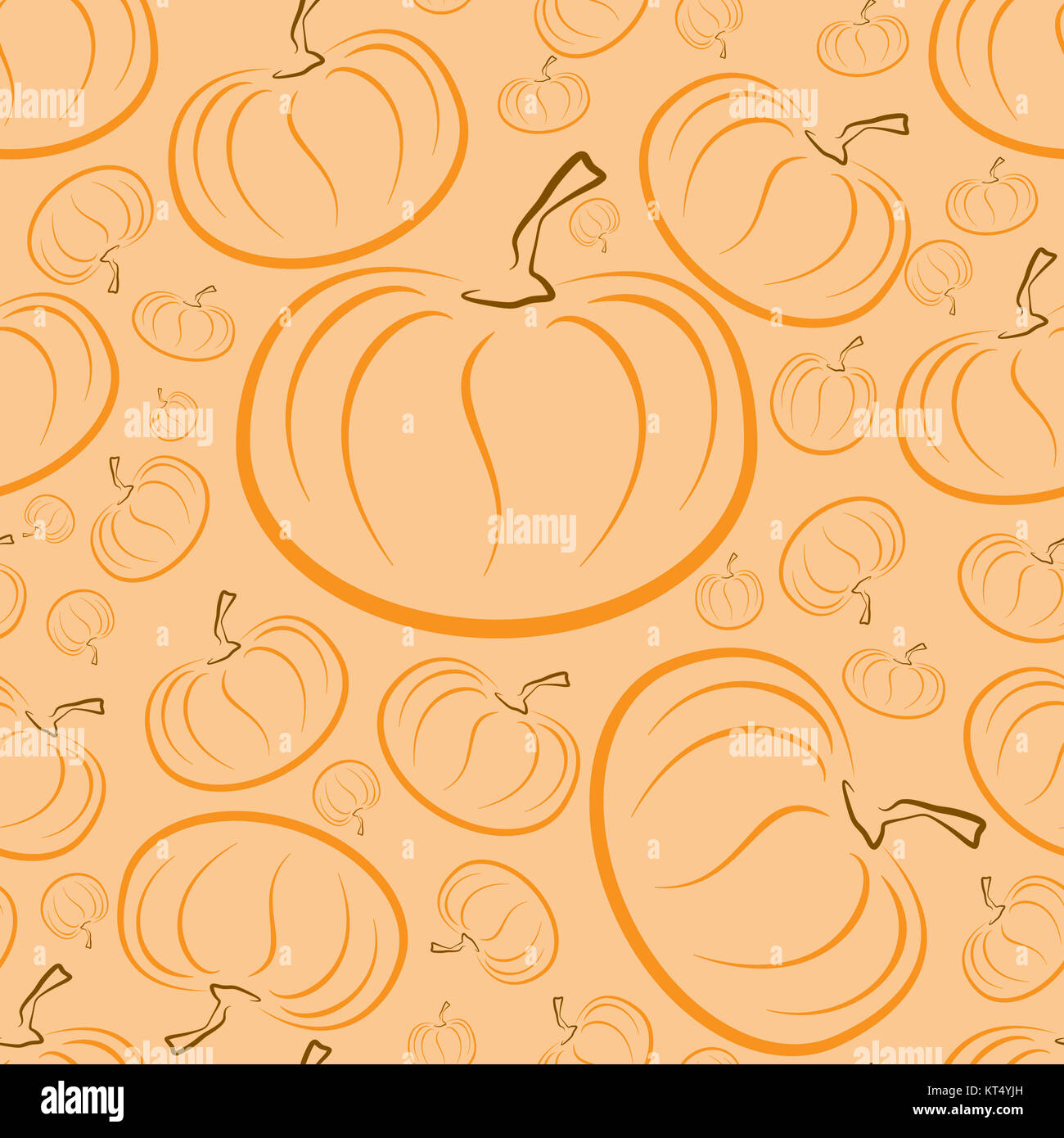 Vector outline pumpkins seamless pattern. Pumpkin patch background ...