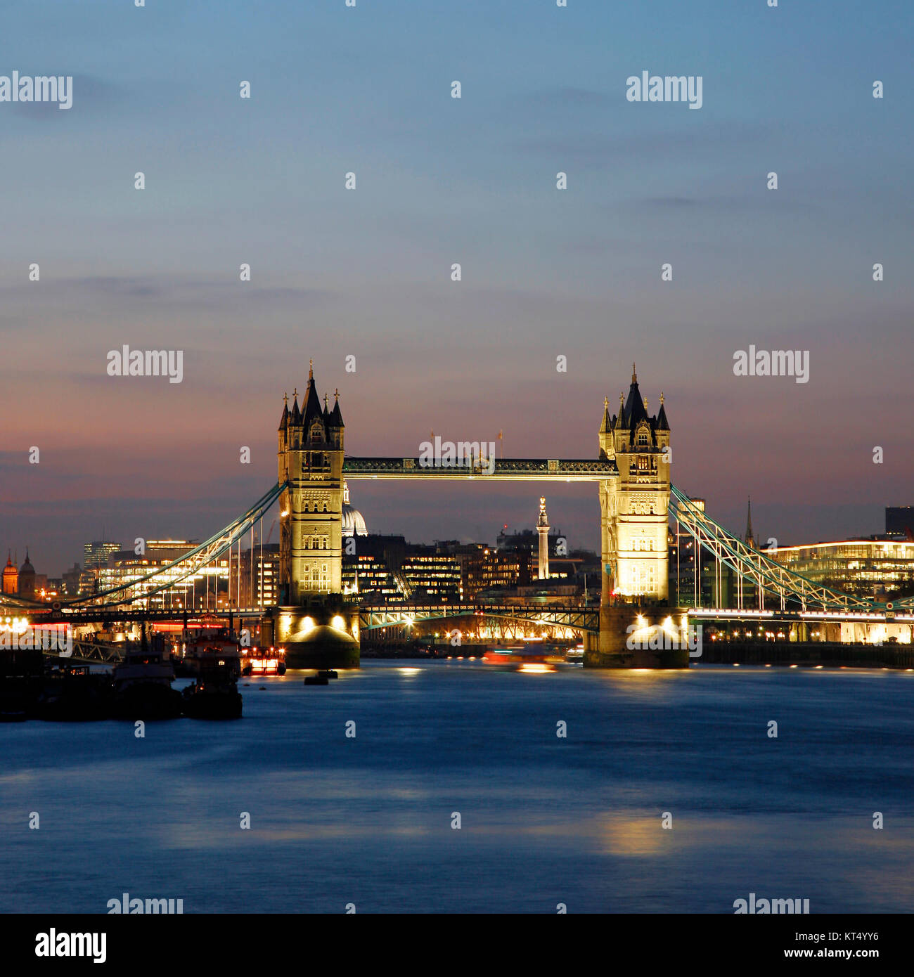 Tower Bridge at dusk Stock Photo - Alamy