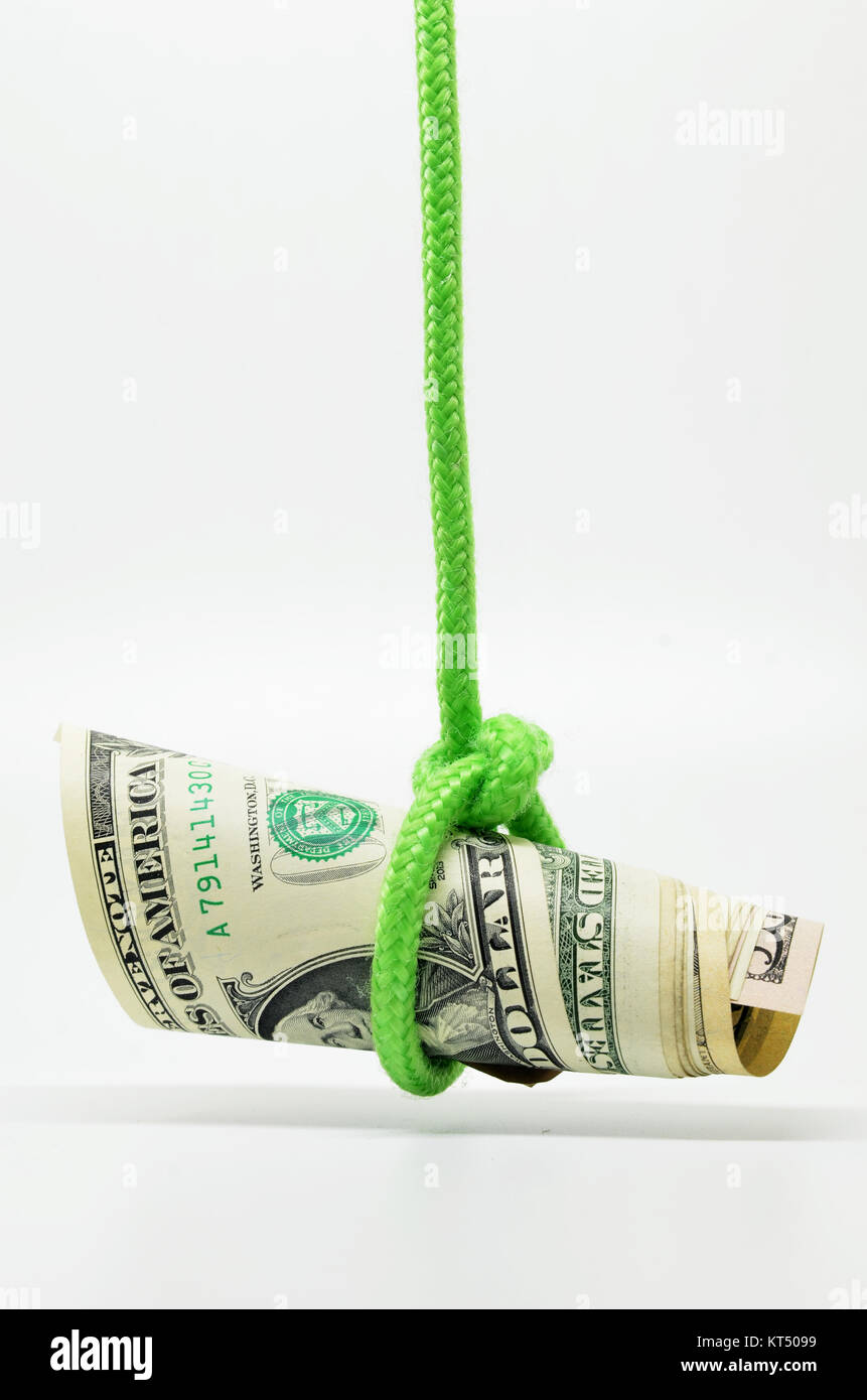 Dangling US dollar Stock Photo - Alamy