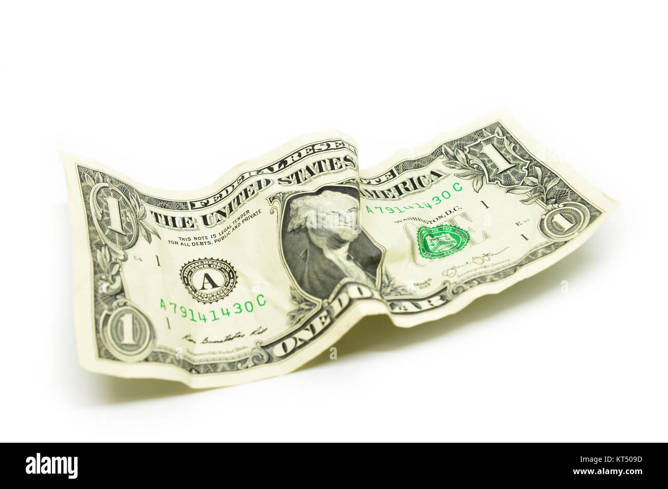 Crumple wrinkled dollar Stock Photo - Alamy