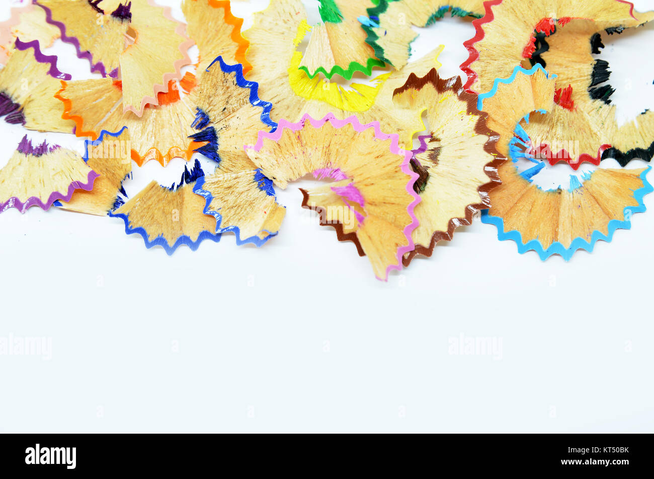 Wood shavings from grinding crayons Stock Photo - Alamy