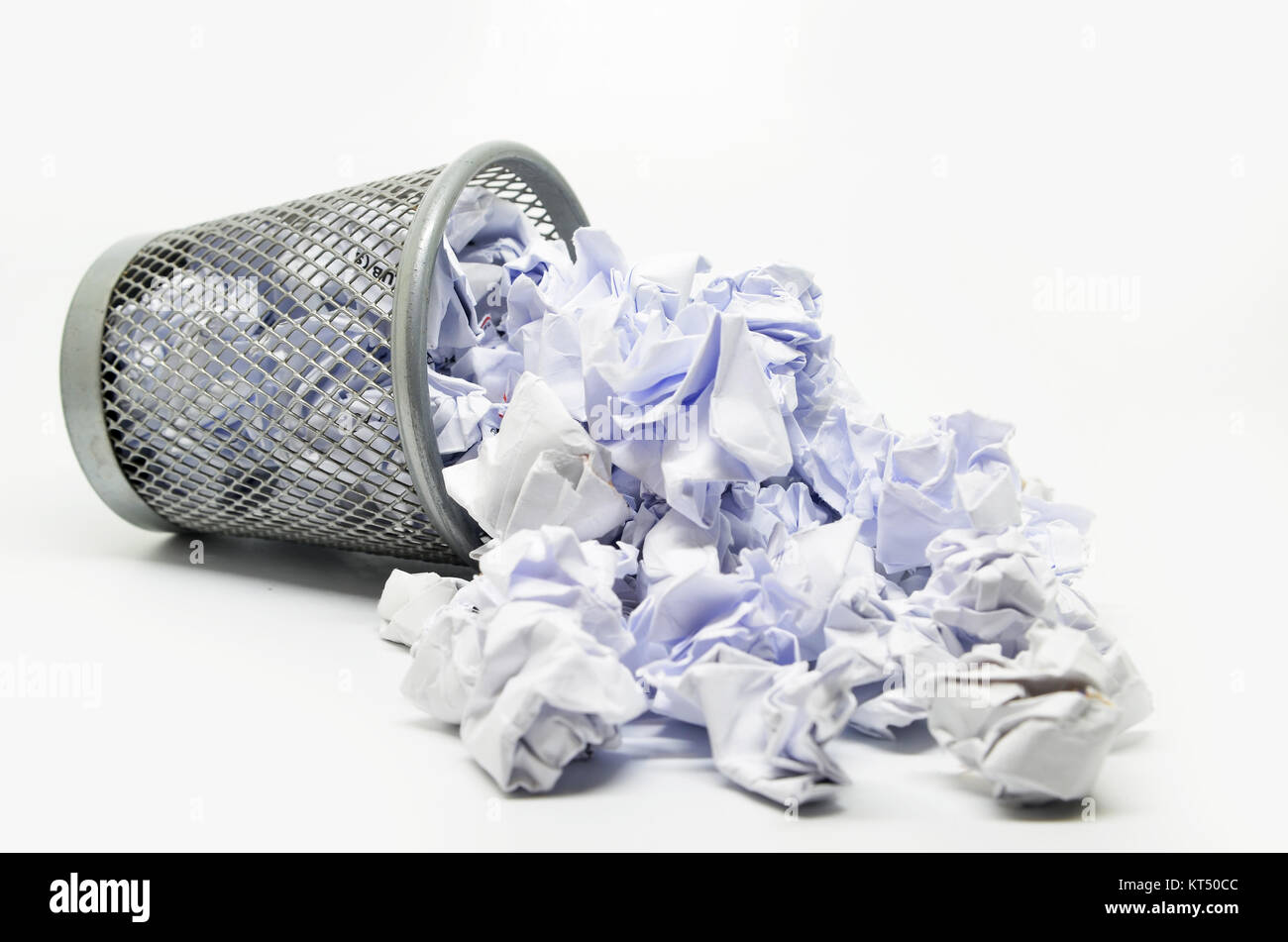 Garbage bin with paper waste Stock Photo - Alamy