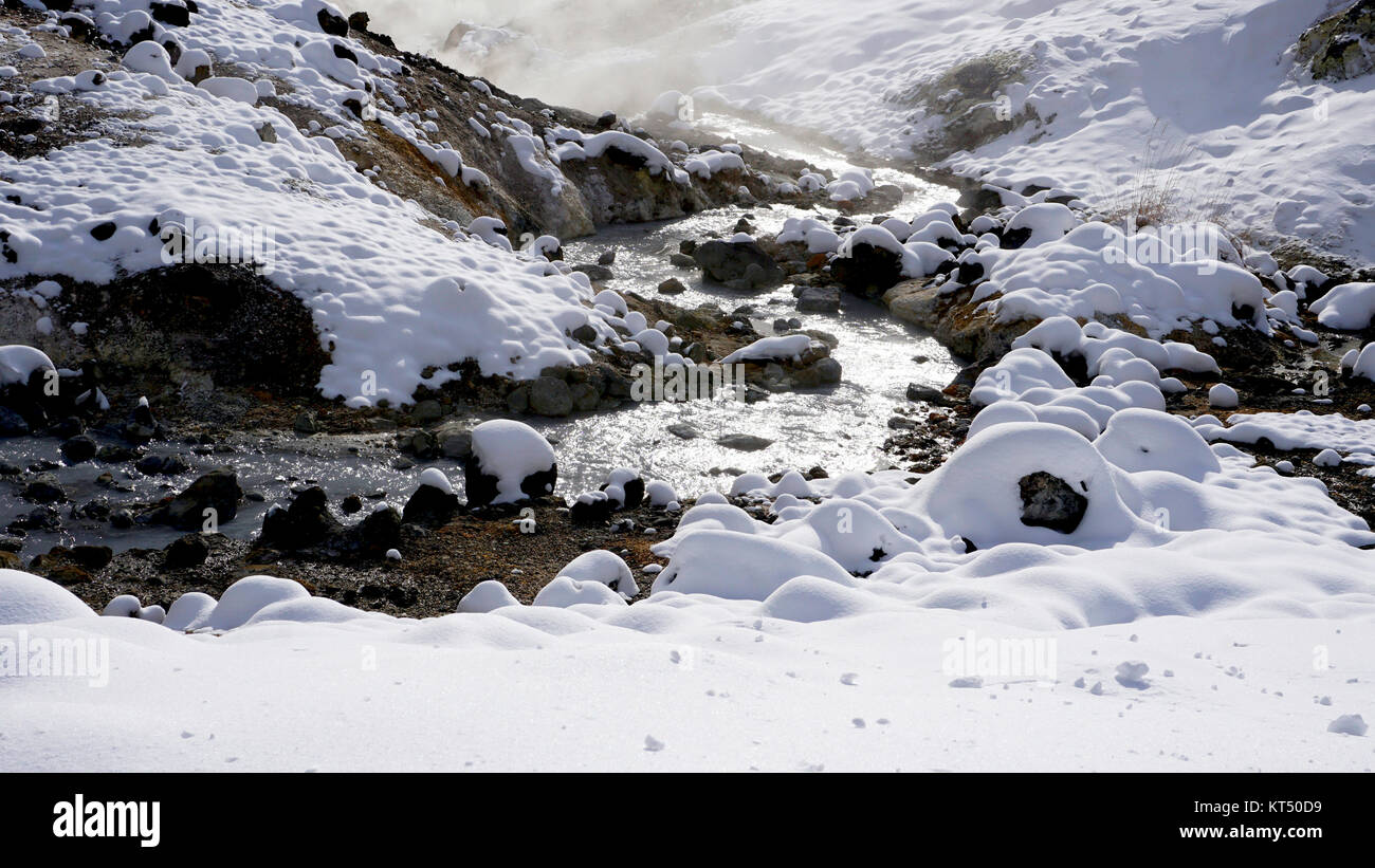 Noboribetsu onsen stream snow hi-res stock photography and images - Alamy
