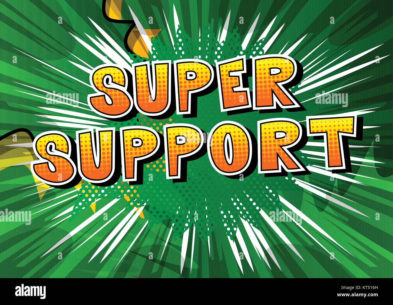 Super Support - Comic book style word on abstract background Stock ...