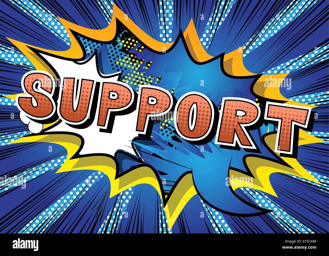 Support - Comic book style word on abstract background Stock Vector ...