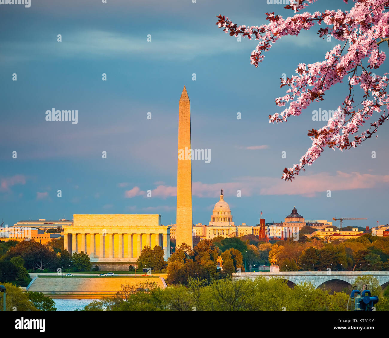 Washington dc illuminated cherry hi-res stock photography and images ...