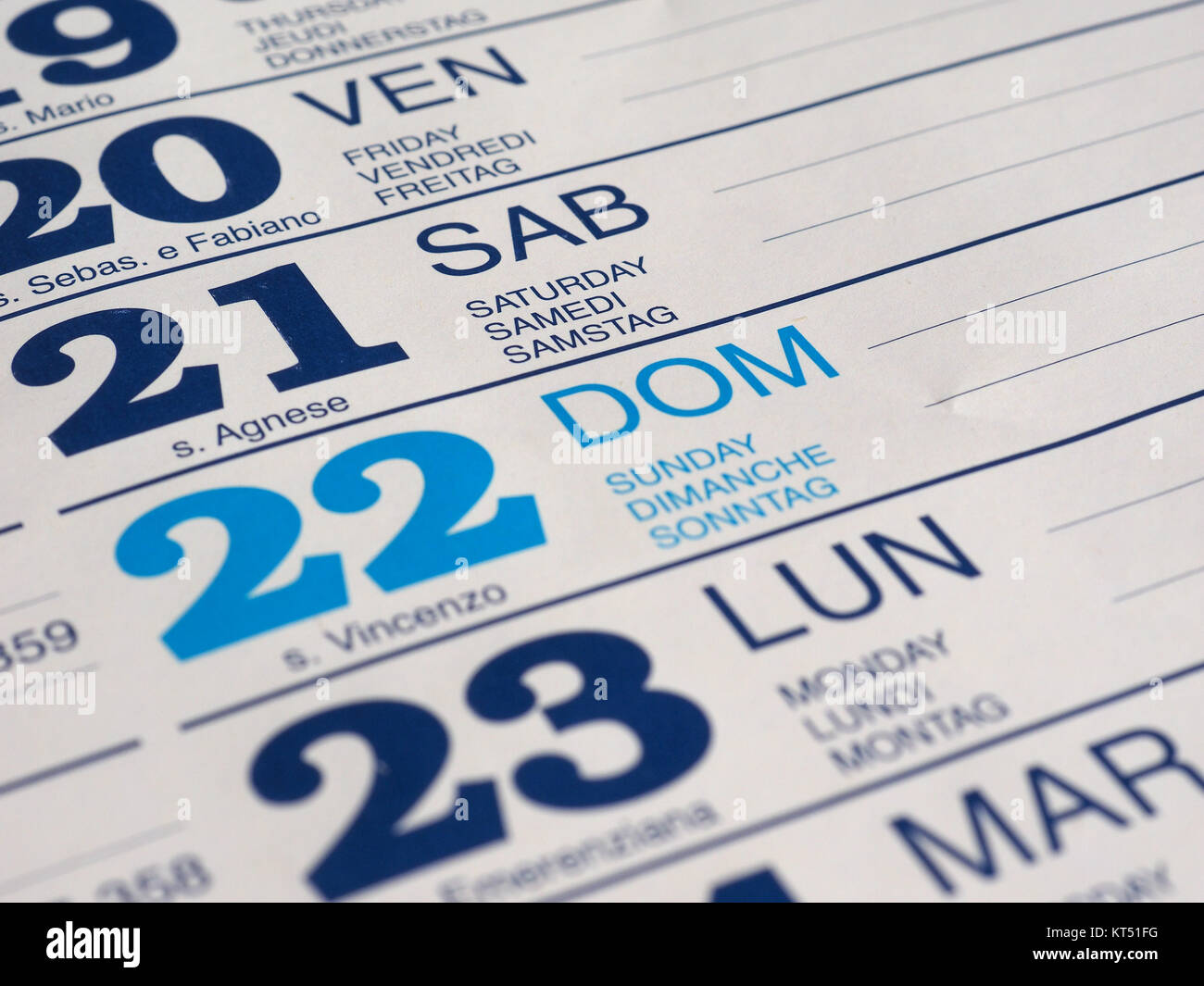 calendar page detail Stock Photo - Alamy