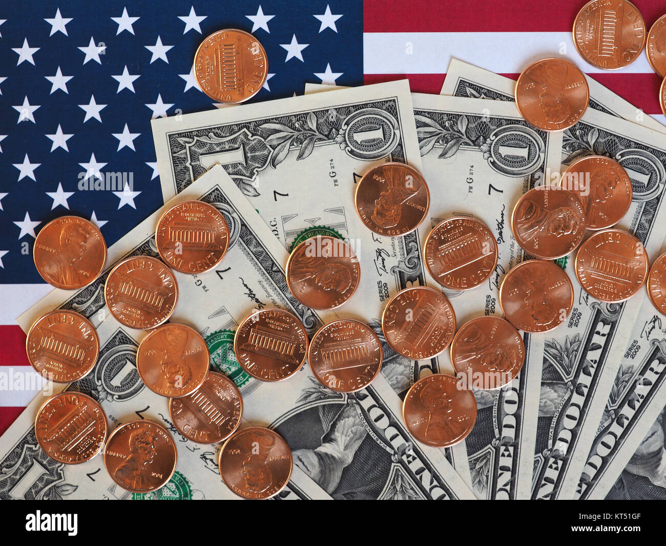American Dollar Notes And Coins Stock Photos & American Dollar Notes ...