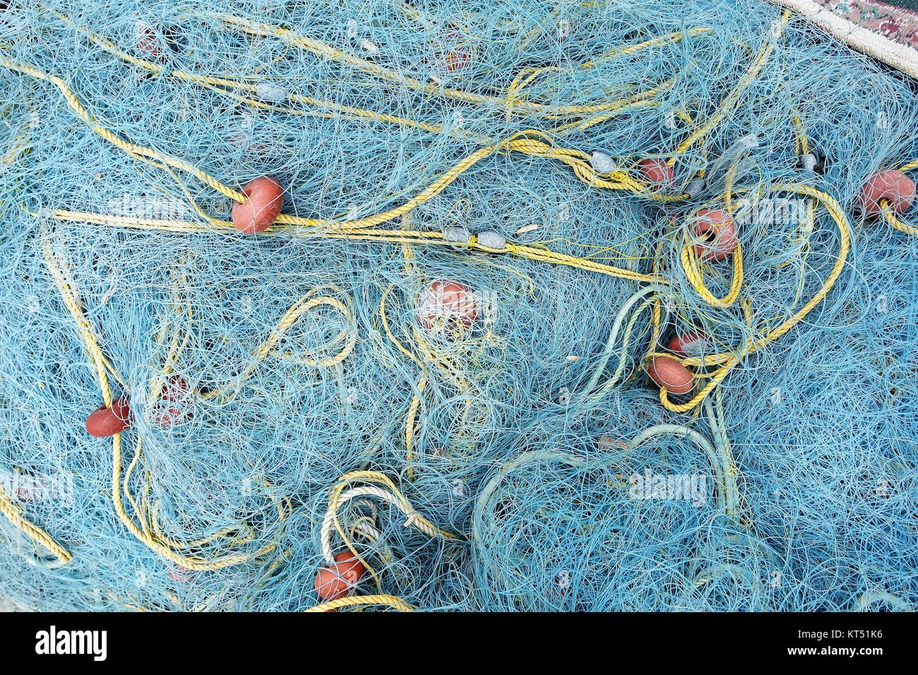 blue fishing nets Stock Photo - Alamy