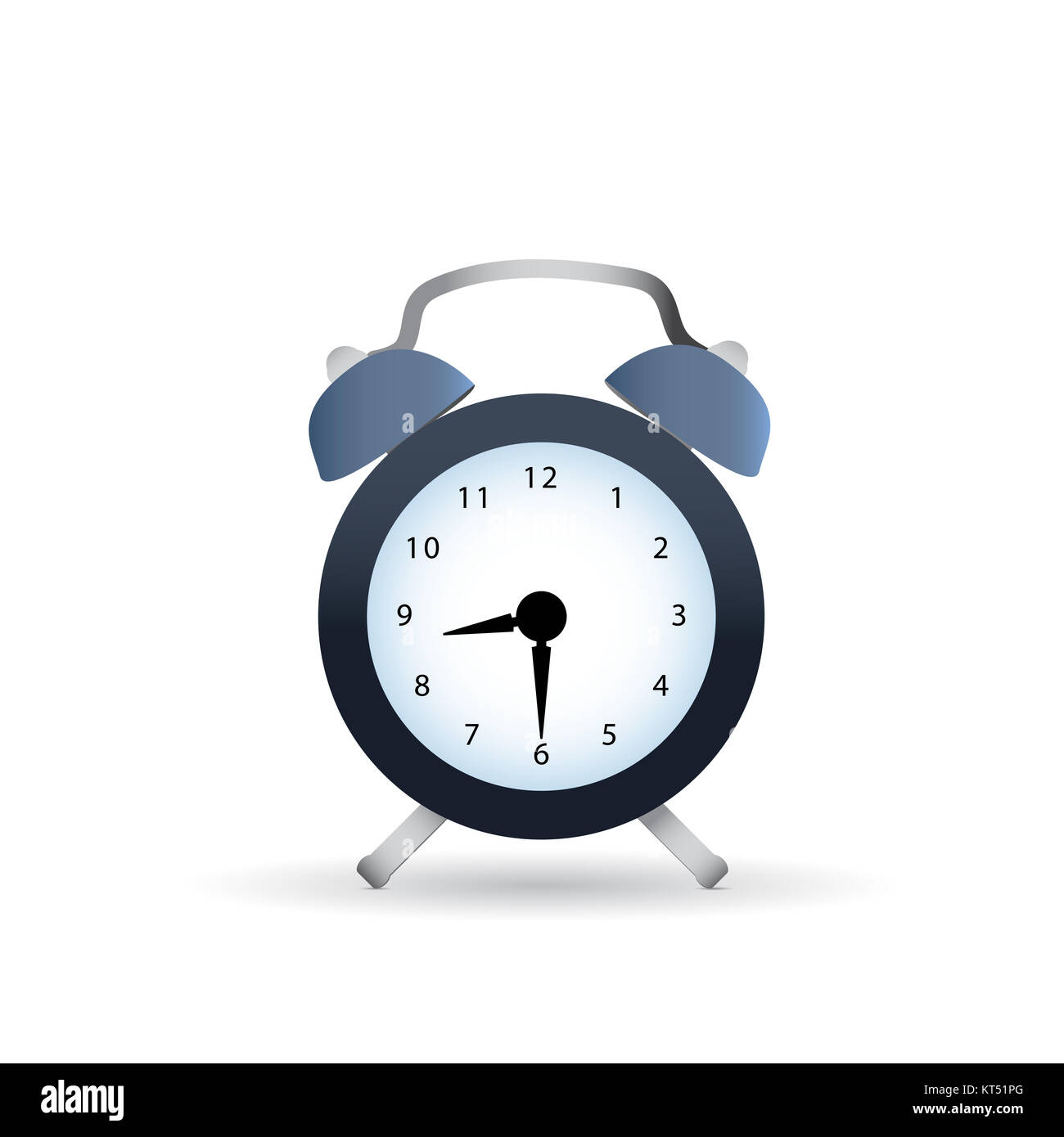 Classic dark alarm clock over white background Stock Photo - Alamy