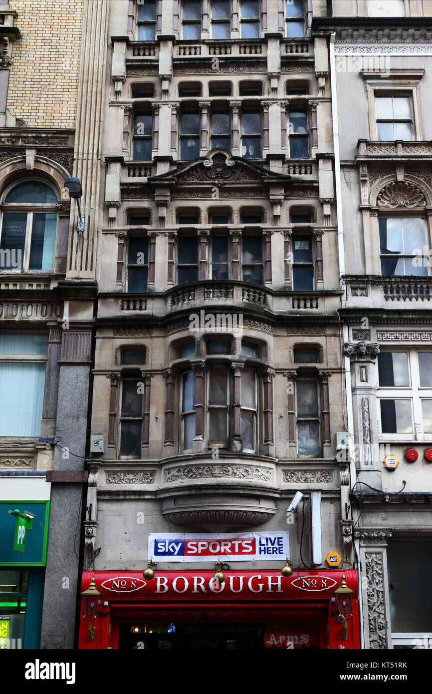 Sky Sports banner on facade of building above entrance to The Borough ...