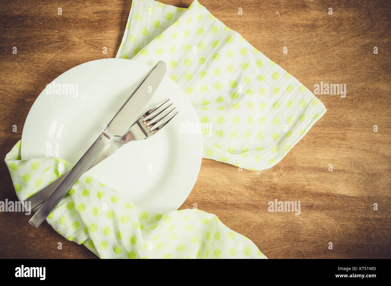 Spring Festive Table Setting with Cutlery Stock Photo - Alamy