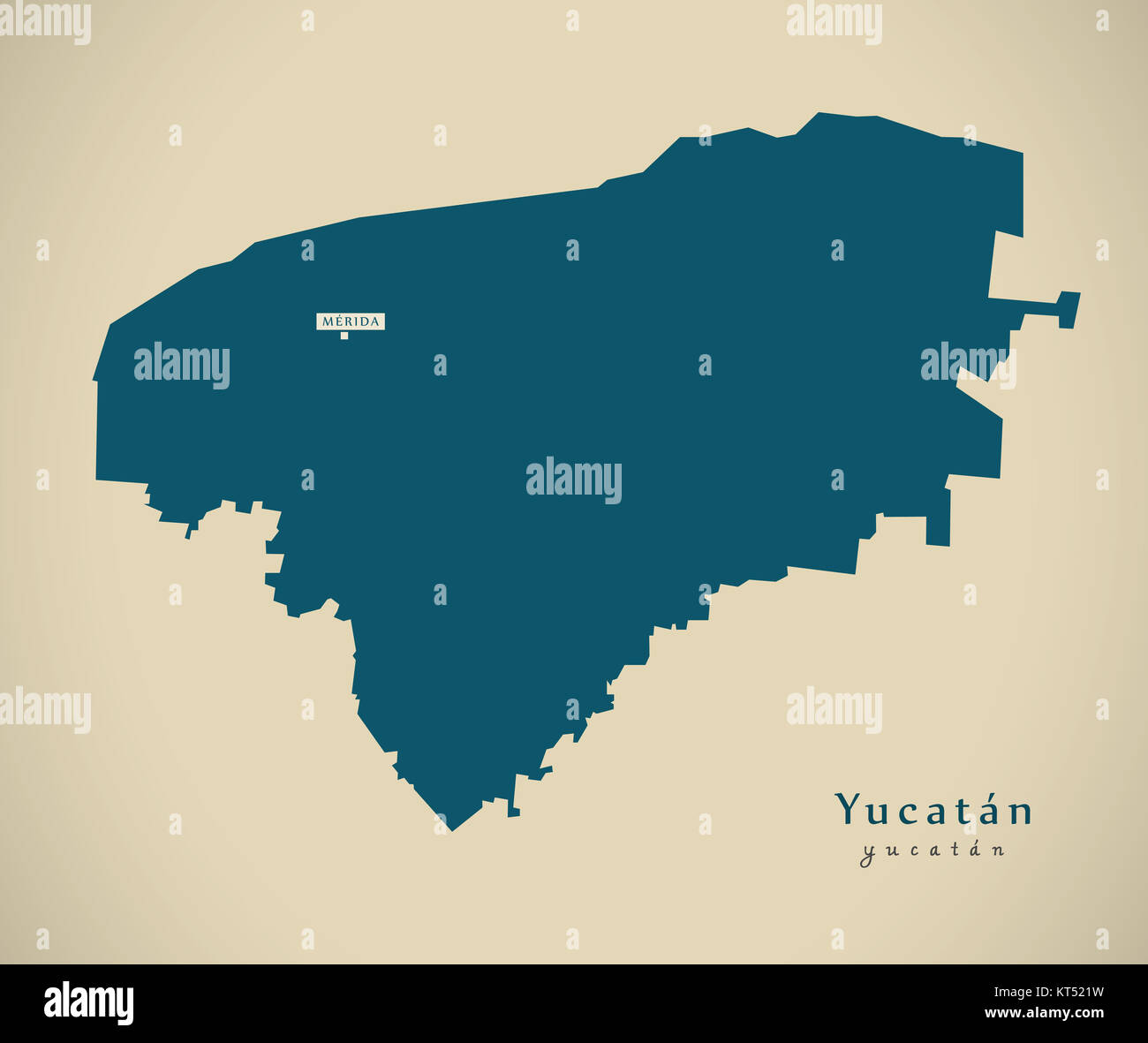 Yucatan on mexico map