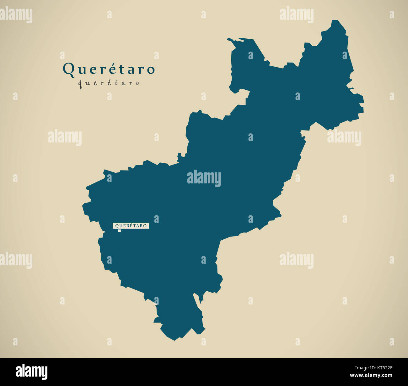 Modern Map - Queretaro Mexico MX illustration Stock Photo - Alamy