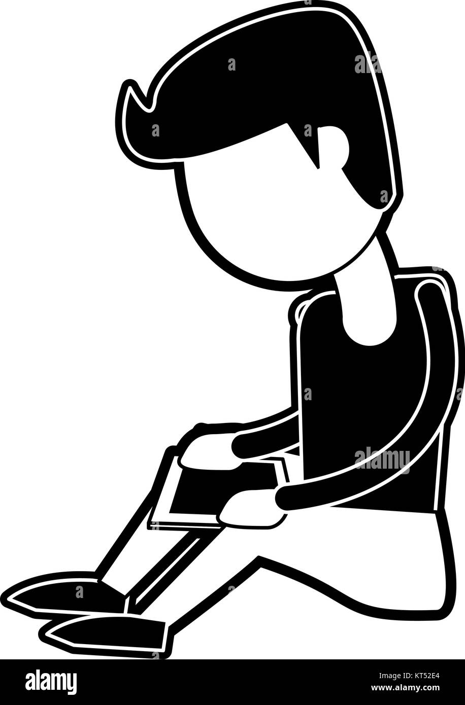 Business tablet manager worker Black and White Stock Photos & Images ...