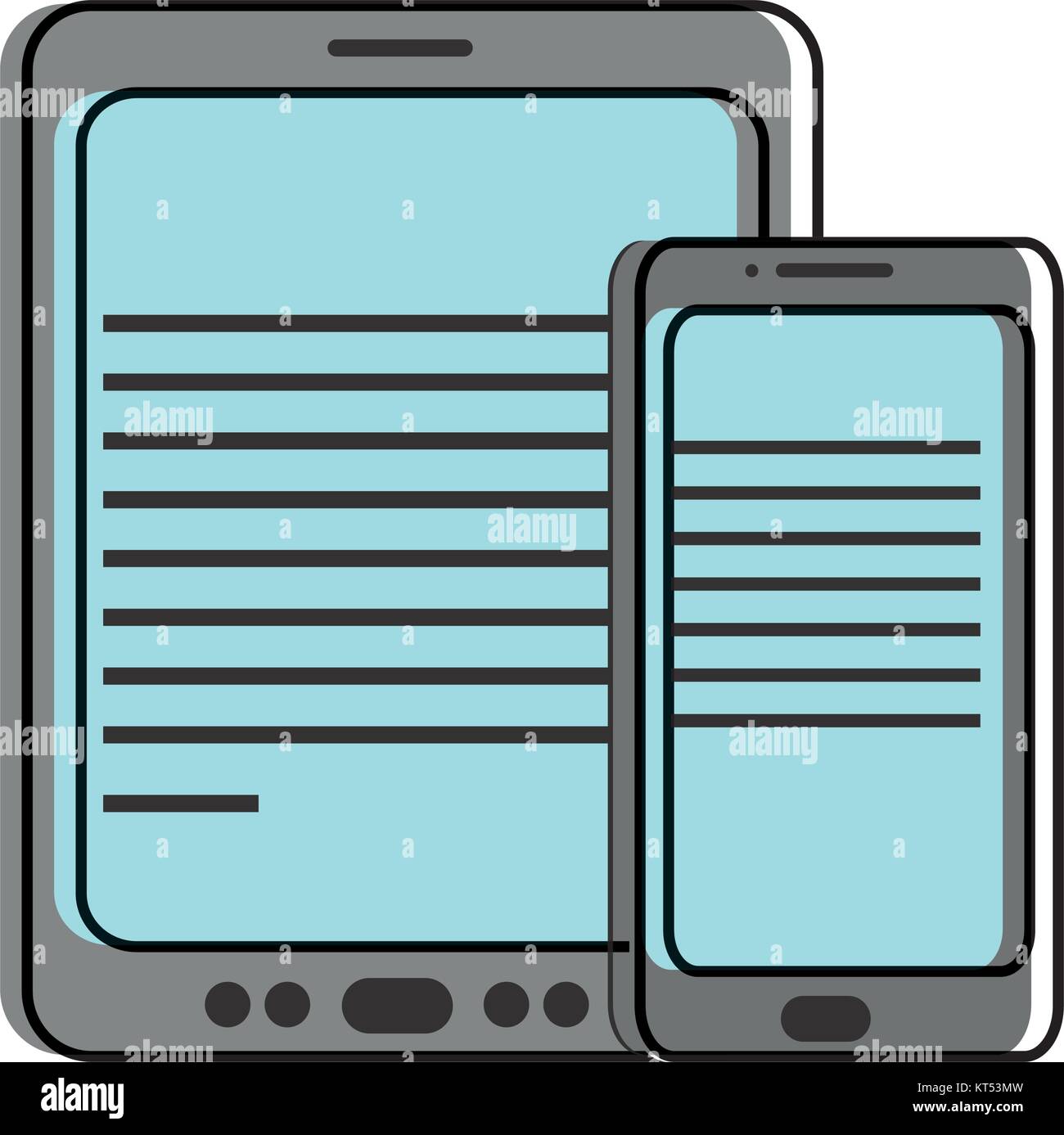 Tablet and smartphone of device gadget and technology theme Isolated ...