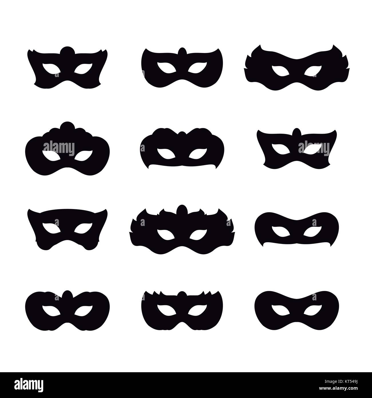 Masquerade black ball masks Stock Vector Images - Alamy