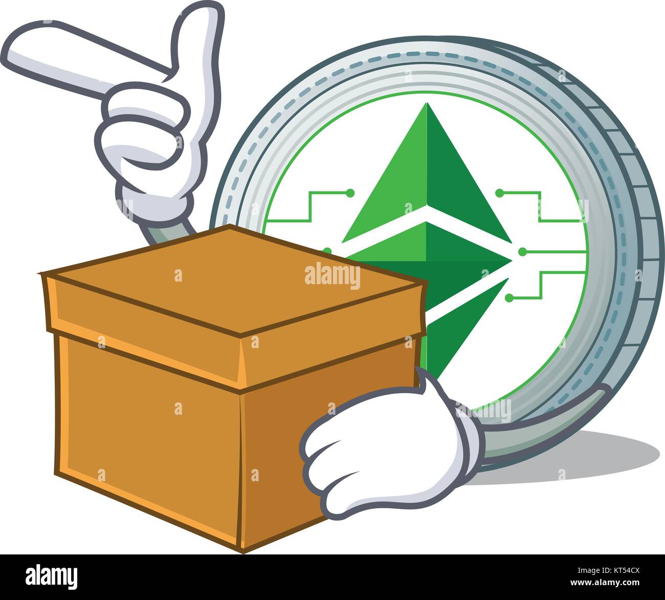 With box Ethereum classic character cartoon Stock Vector Image & Art ...