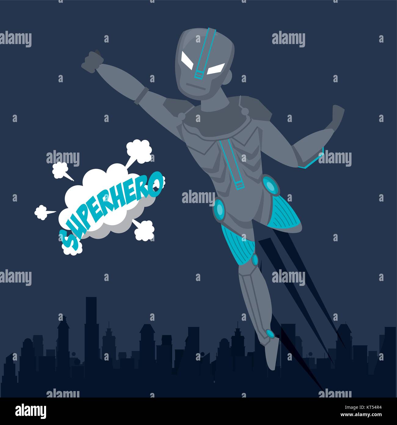 Robotic superhero cartoon Stock Vector Image & Art - Alamy