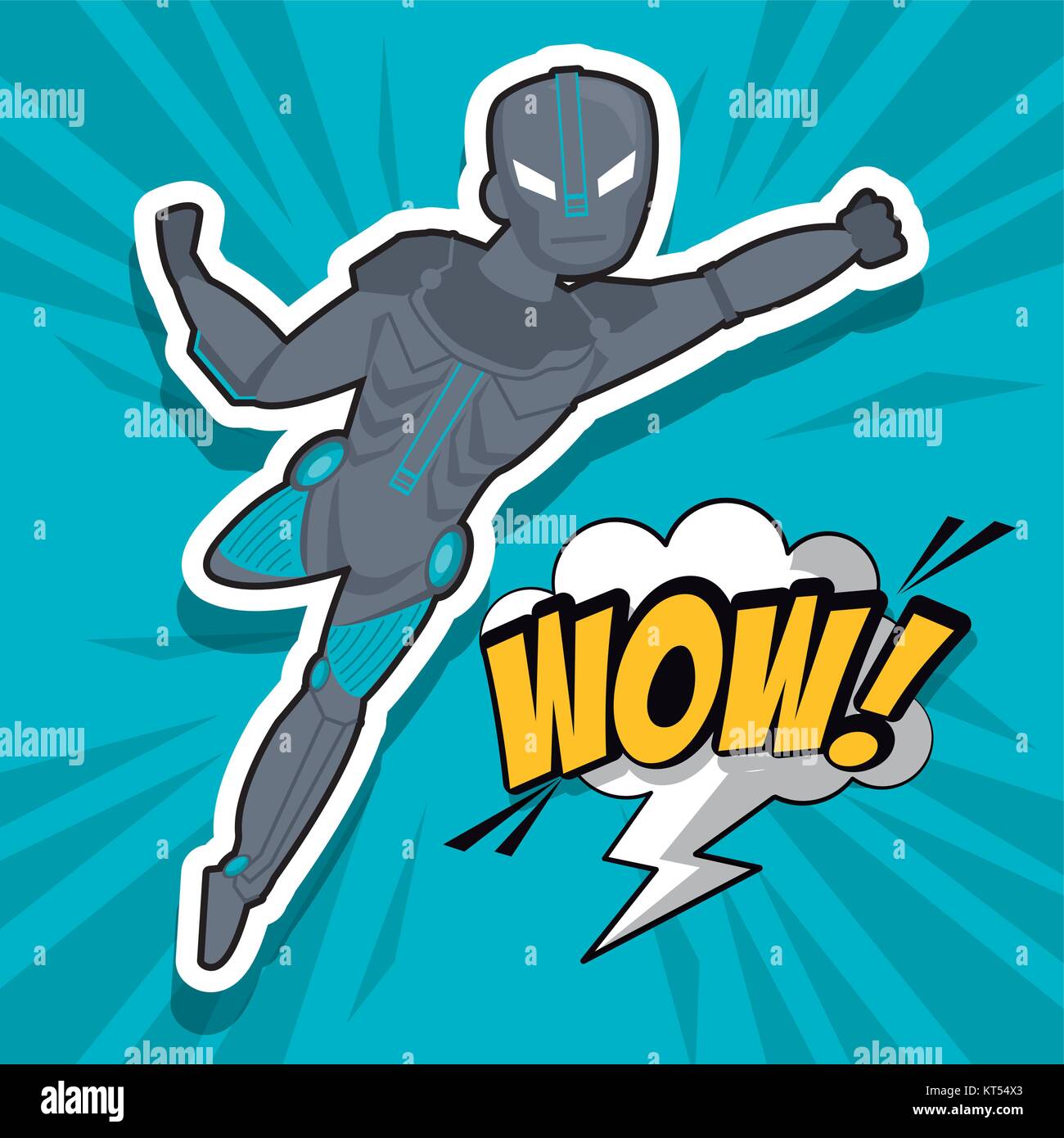Robotic superhero cartoon Stock Vector Image & Art - Alamy