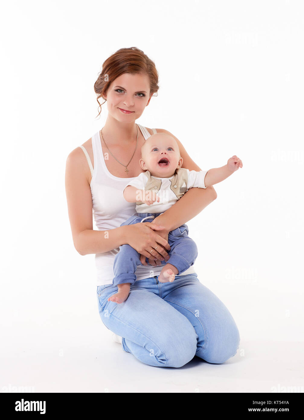 Mother with small baby Stock Photo - Alamy