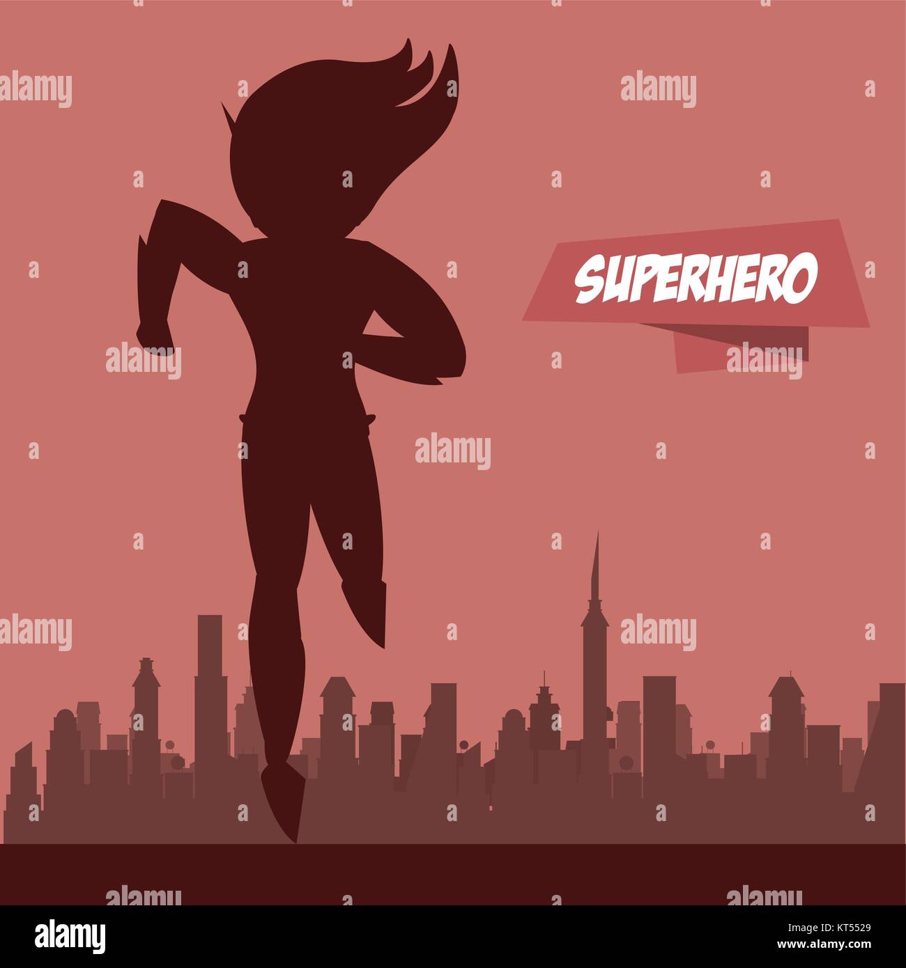 Fast woman superhero on city silhouette Stock Vector Image & Art - Alamy