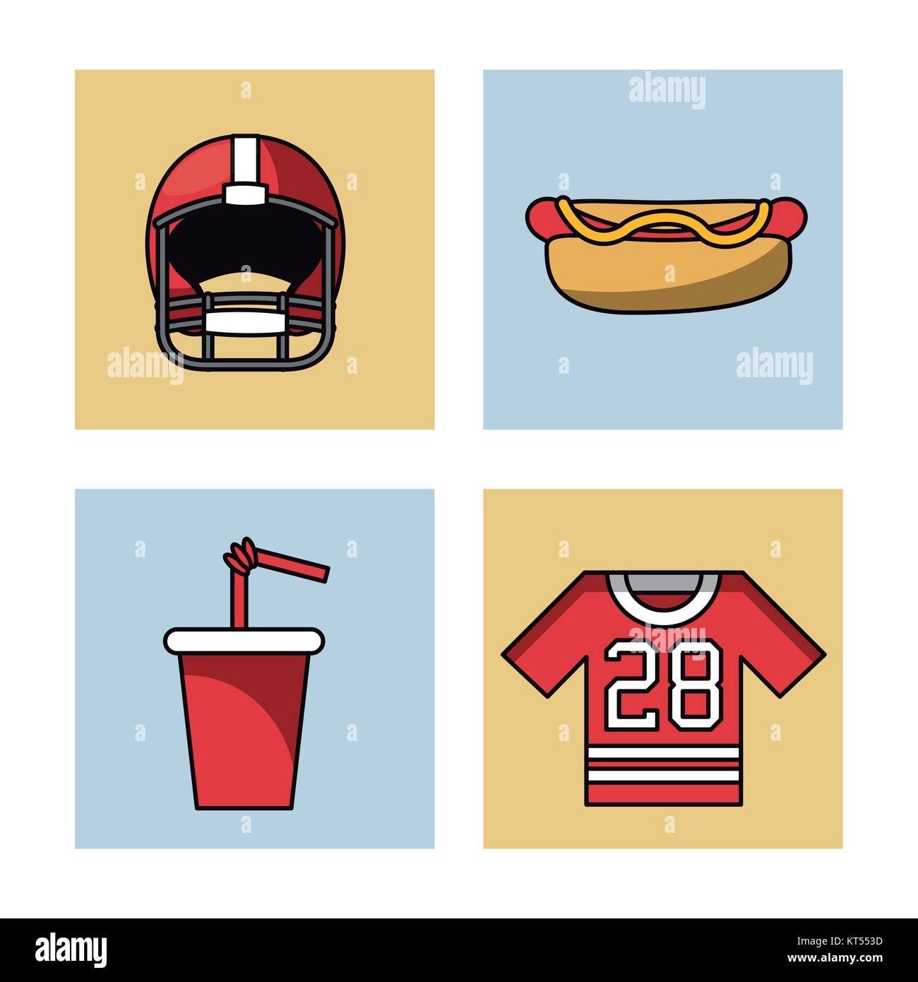 American football icons set Stock Vector Image & Art - Alamy