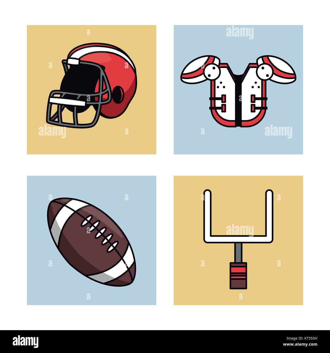 American football icons set Stock Vector Image & Art - Alamy